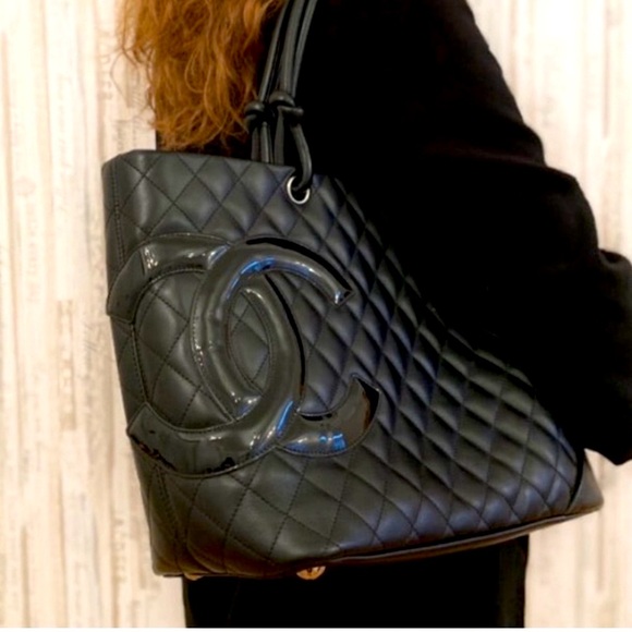 CHANEL | Bags | Set Chanel Cambon Ligne Quilted Leather Large Tote Bag ...